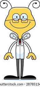 Cartoon Scientist Bee Smiling Stock Vector (Royalty Free) 287851340
