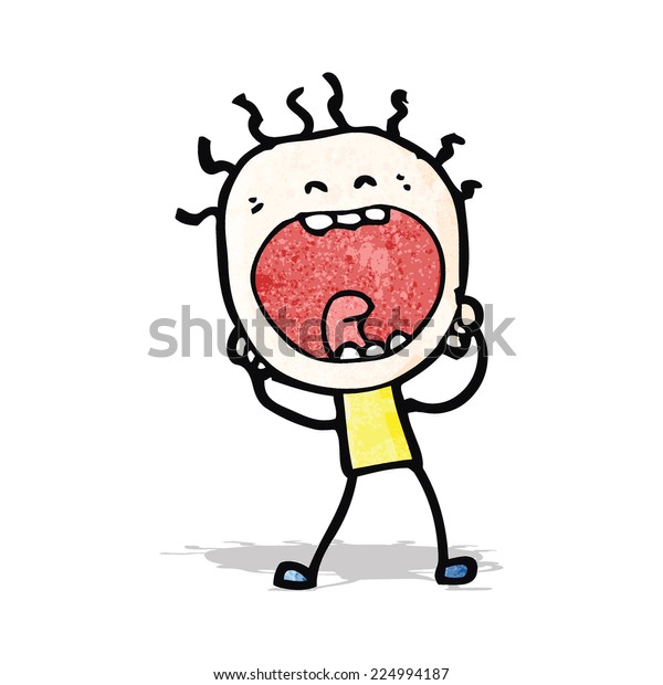 Cartoon Screaming Doodle Man Stock Vector (Royalty Free) 224994187 ...