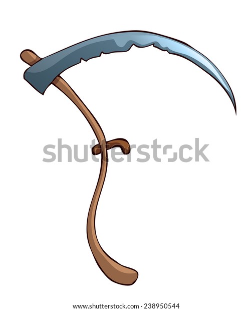 Cartoon Scythe Vector Illustration Isolated On: Stock-Vektorgrafik ...