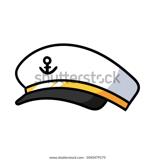 Cartoon Sea Captain Hat Stock Vector (Royalty Free) 1045479175