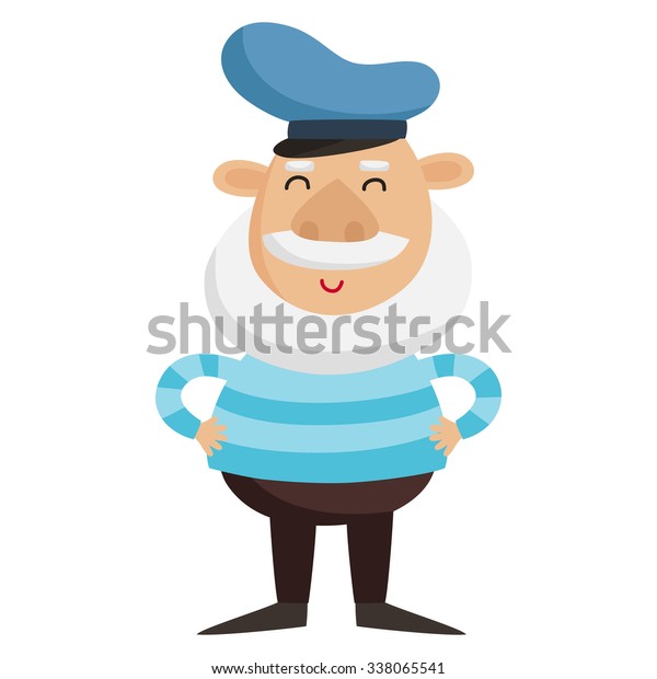 Cartoon Sea Captain On White Background Stock Vector (Royalty Free ...