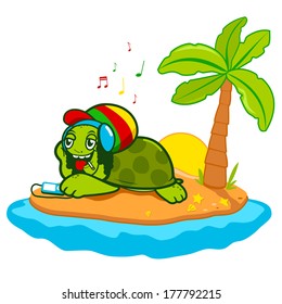 Cartoon Sea Turtle Dreadlocks Relaxing While 库存矢量图（免版税）177792215 ...