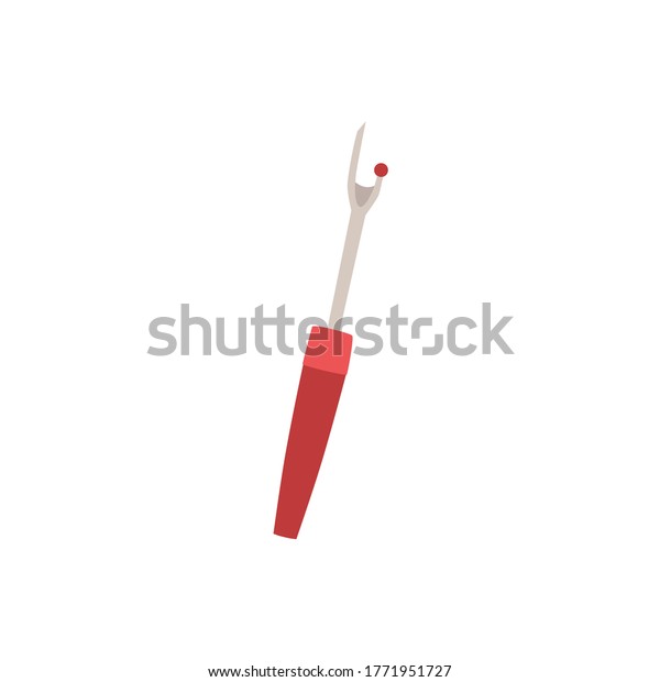 Cartoon Seam Ripper Red Handle Isolated Stock Vector (Royalty Free ...
