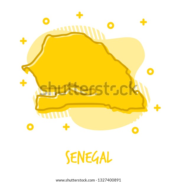 Cartoon Senegal Map Stock Vector (Royalty Free) 1327400891 | Shutterstock