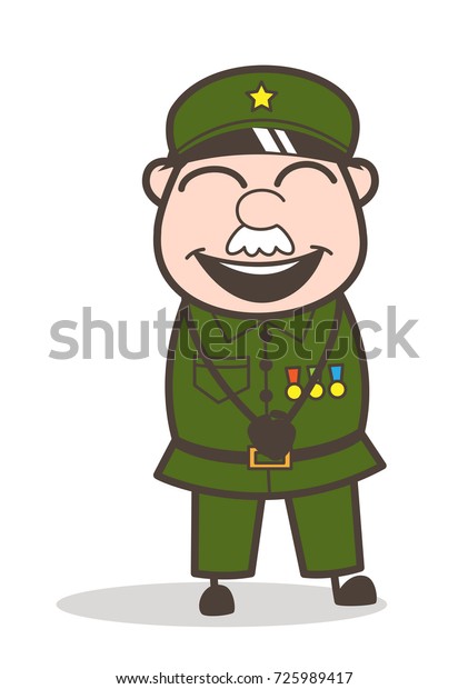 Cartoon Sergeant Laughing Face Vector Illustration Stock Vector ...