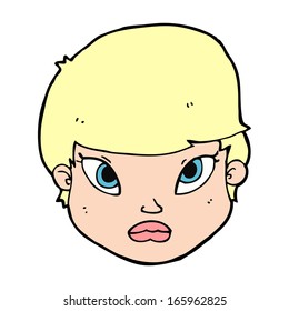 Cartoon Serious Face Stock Vector (Royalty Free) 204440836