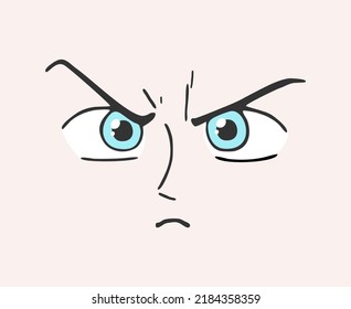 Cartoon Serious Man Expression Draw Stock Vector (Royalty Free ...