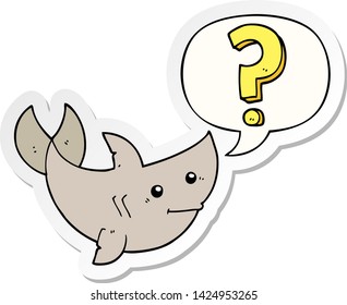 Cartoon Shark Asking Question Thought Bubble Stock Illustration 1460163605