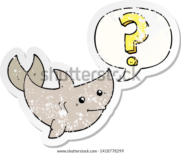 Cartoon Shark Asking Question Speech Bubble Stock Vector (Royalty Free ...