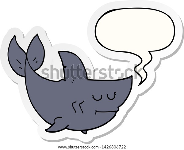 Cartoon Shark Speech Bubble Sticker Stock Vector (Royalty Free ...