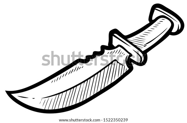 Cartoon Sharp Knife Isolated On White Stock Vector (Royalty Free ...