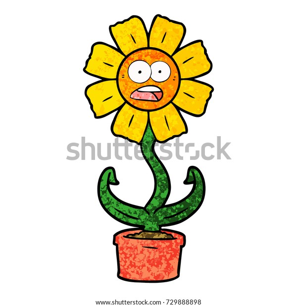 Cartoon Shocked Flower Stock Vector (Royalty Free) 729888898 | Shutterstock