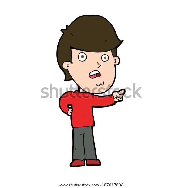 Cartoon Shocked Man Pointing Stock Vector (Royalty Free) 187017806 ...