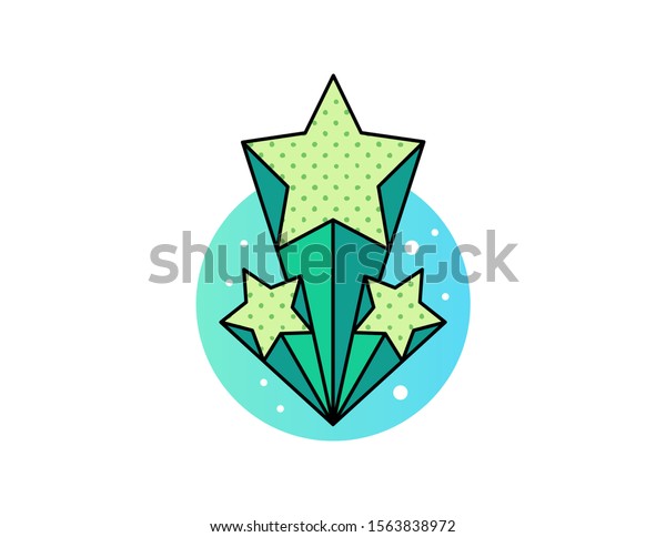 Cartoon Shooting Star Gradient Background Stock Vector (Royalty Free ...