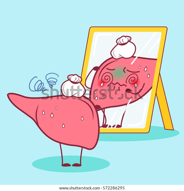 Cartoon Sick Liver Look Mirror Stock Vector (Royalty Free) 572286295 ...