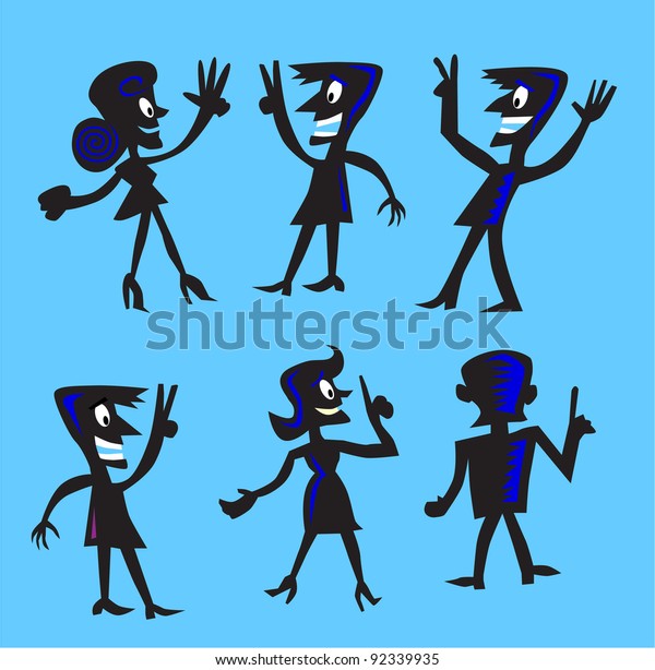 Cartoon Silhouettes Stock Vector (Royalty Free) 92339935 | Shutterstock