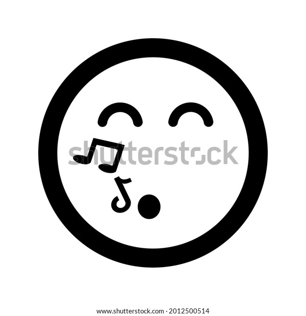 Cartoon Sing Smile Face Emoticon Icon Stock Vector (Royalty Free ...