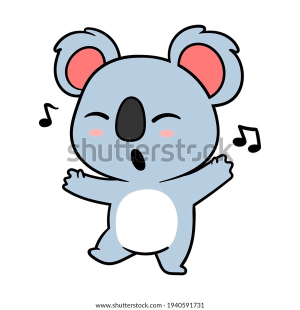 Cartoon Singing Koala Vector Illustration Stock Vector (Royalty Free ...