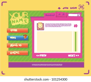 Cartoon Site Template Website: vector de stock (libre de regalías ...