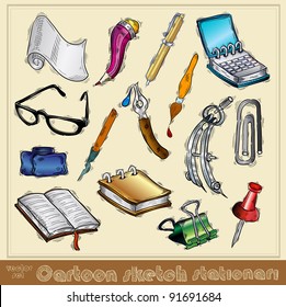 Cartoon Sketch Stationary Stock Vector (Royalty Free) 91691684 ...
