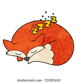 Cartoon Sleeping Fox Stock Vector (Royalty Free) 725391619 | Shutterstock