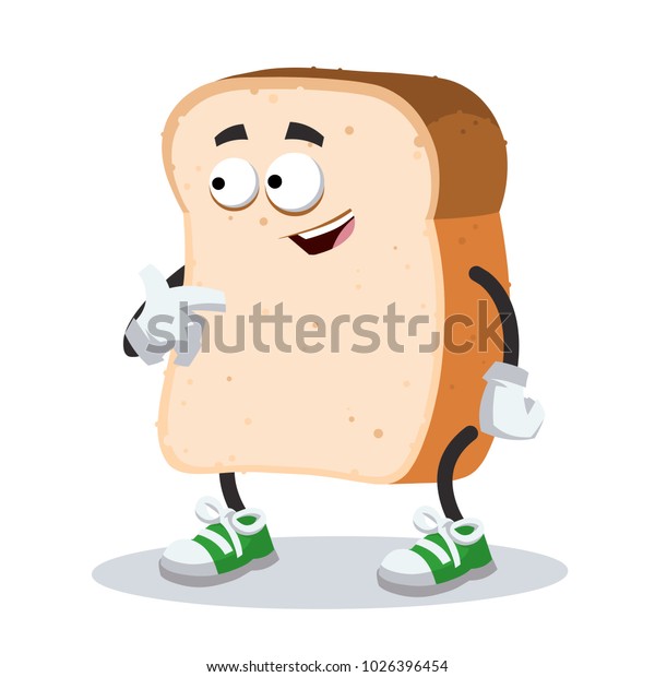Cartoon Slice Bread Mascot Showing Himself Stock Vector (Royalty Free ...