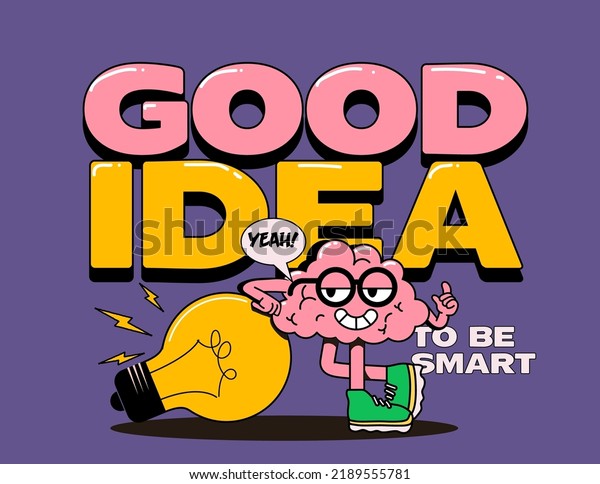Caricatura de un personaje inteligente del: vector de stock (libre de ...