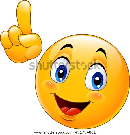 Stockvektor med Cartoon Smiley Emoticon Making Point (royaltyfri ...