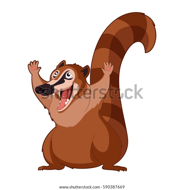 Cartoon Smiling Coati Stock Vector (Royalty Free) 590387669