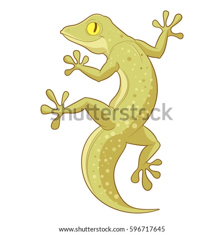 Cartoon Smiling Gecko Arkistovektori (tekijänoikeusvapaa) 596717645 ...