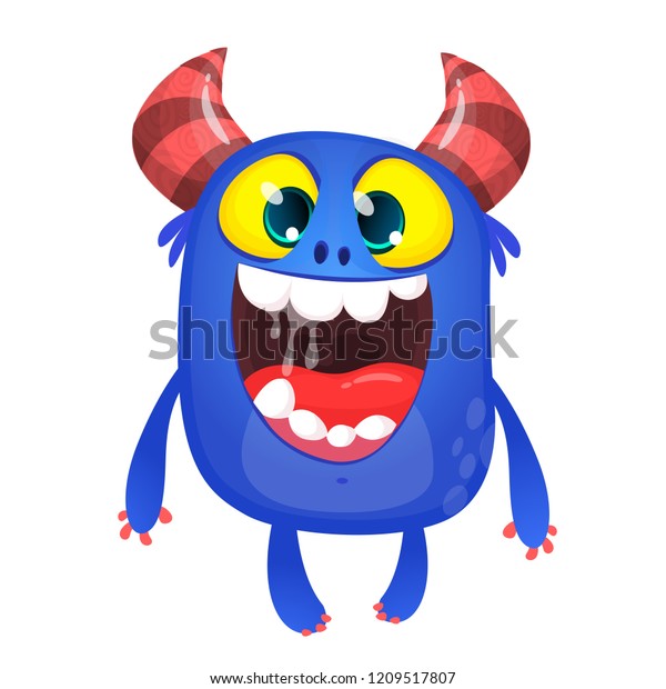 Cartoon Smiling Monster Stock Vector (Royalty Free) 1209517807
