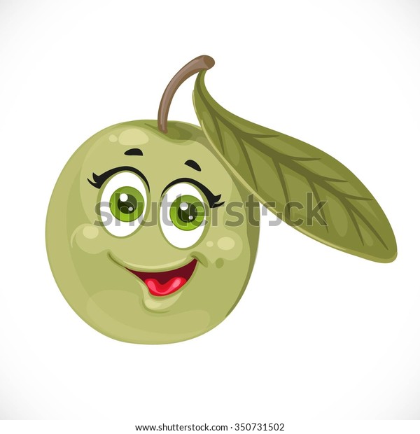 Cartoon Smiling Olive Isolated On White Stock Vector (Royalty Free ...