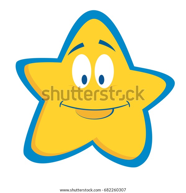 Cartoon Smiling Star Emoji Vector Image Stock Vector (Royalty Free ...