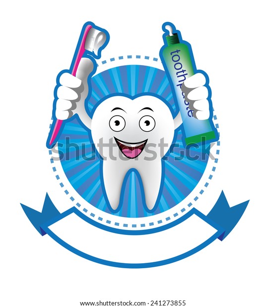 Cartoon Smiling Tooth Banner Stock Vector (Royalty Free) 241273855 ...
