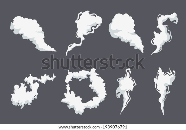 Se establecen formas de humo de: vector de stock (libre de regalías ...