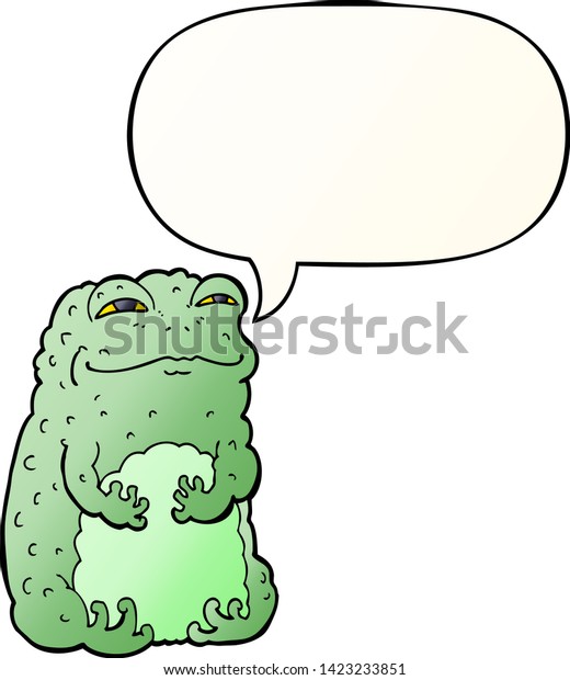 Cartoon Smug Toad Speech Bubble Smooth Stock Vector (Royalty Free ...