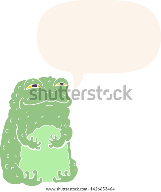 Cartoon Smug Toad Speech Bubble Retro Stock Vector (Royalty Free ...