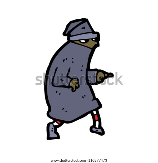 Cartoon Sneaking Thief Stock Vector (Royalty Free) 110277473