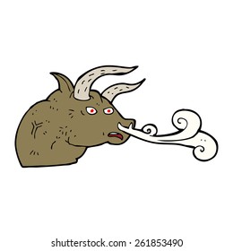 Vektor Stok Cartoon Snorting Bull Head (Tanpa Royalti) 404418145 ...