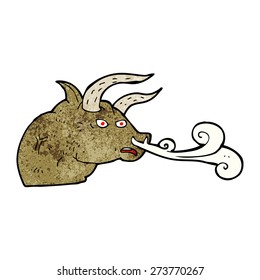 Vektor Stok Cartoon Snorting Bull Head (Tanpa Royalti) 404418145 ...
