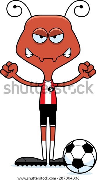 Cartoon Soccer Player Ant Looking Angry Stock Vector (Royalty Free ...