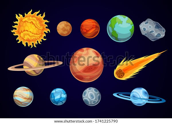 Cartoon Solar System Planets Astronomical Observatory Stock Vector ...