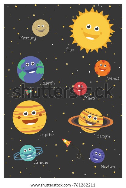 Cartoon Solar System Vector Illustration Stock Vector (Royalty Free ...
