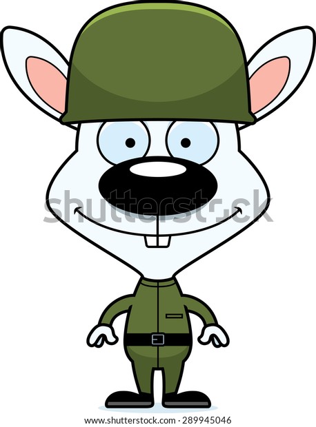 Cartoon Soldier Bunny Smiling Stock Vector (Royalty Free) 289945046 ...