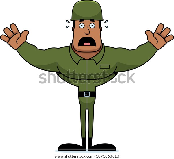 Cartoon Soldier Looking Scared Stock Vector (Royalty Free) 1071863810 ...