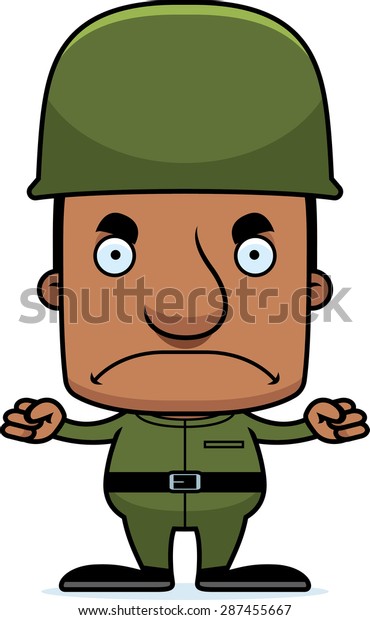 Cartoon Soldier Man Looking Angry Stock Vector (Royalty Free) 287455667