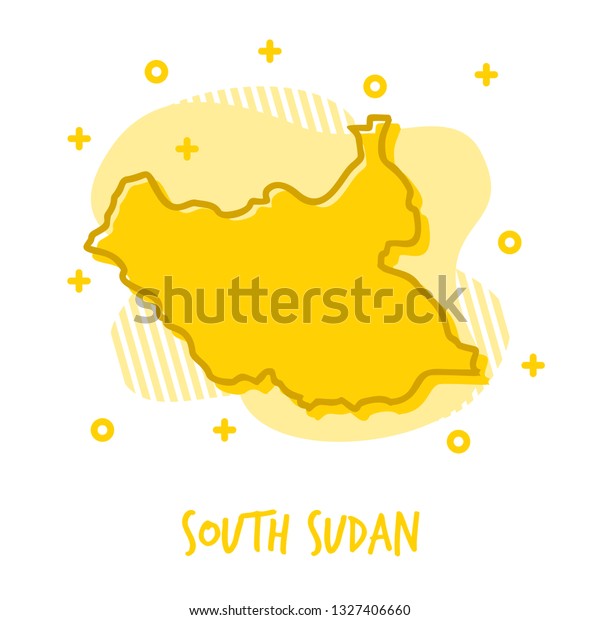 Cartoon South Sudan Map Stock Vector (Royalty Free) 1327406660