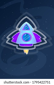 Cartoon Space Ship Triangle Level 3 Stock Vector (Royalty Free ...