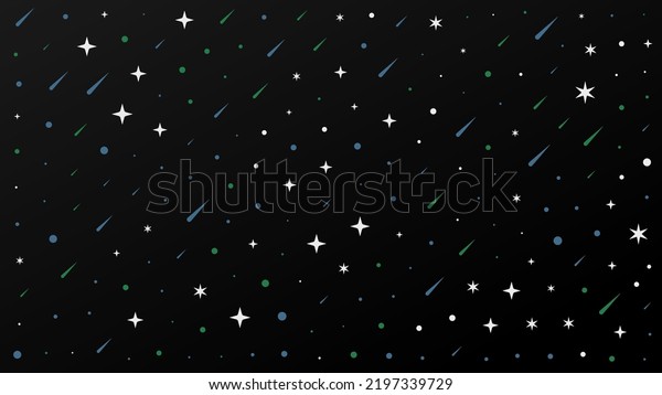 Cartoon Space Stars Tiny Planets Night Stock Vector (Royalty Free ...