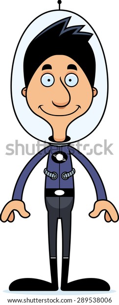 Cartoon Spaceman Man Smiling Stock Vector (Royalty Free) 289538006 ...